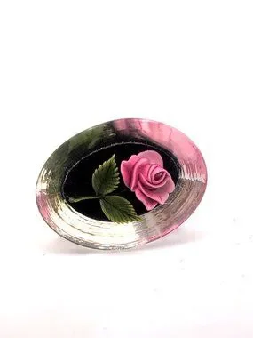 Vintage | Jewelry | Vintage Reverse Carved Screw Back Earrings Pink ...